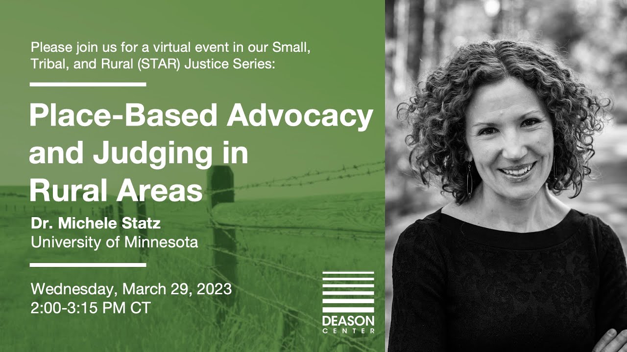 Place-Based Advocacy and Judging in Rural Areas - YouTube