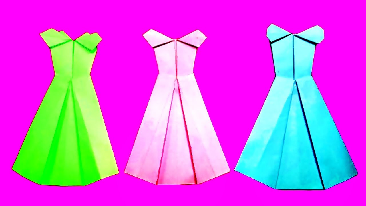 HOW TO MAKE ORIGAMI DRESS (3 different models) - Cute, Easy Craft in 5 ...