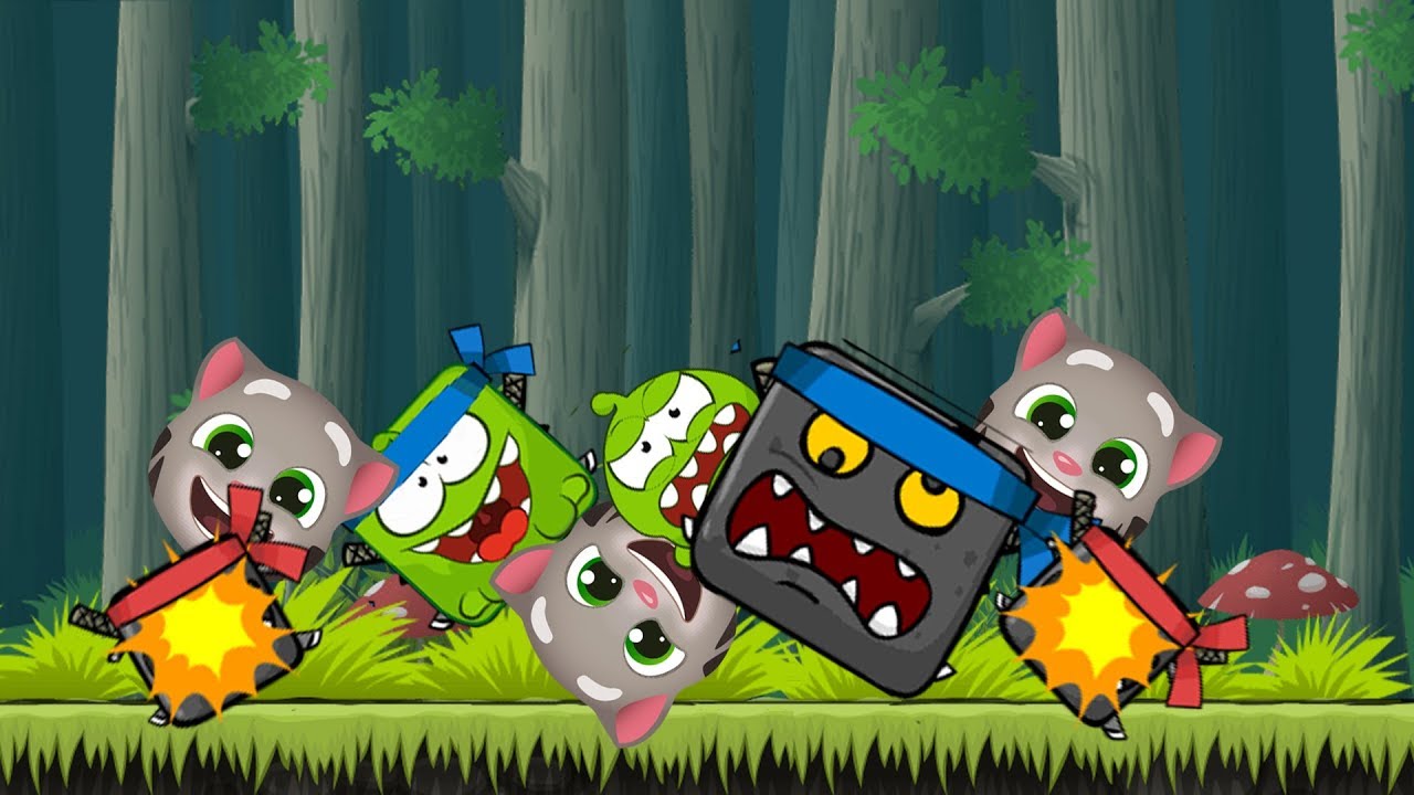 Red Ball 4 : Om Nom & Talking Tom Ball Fight The Deep Forest Boss Level ...