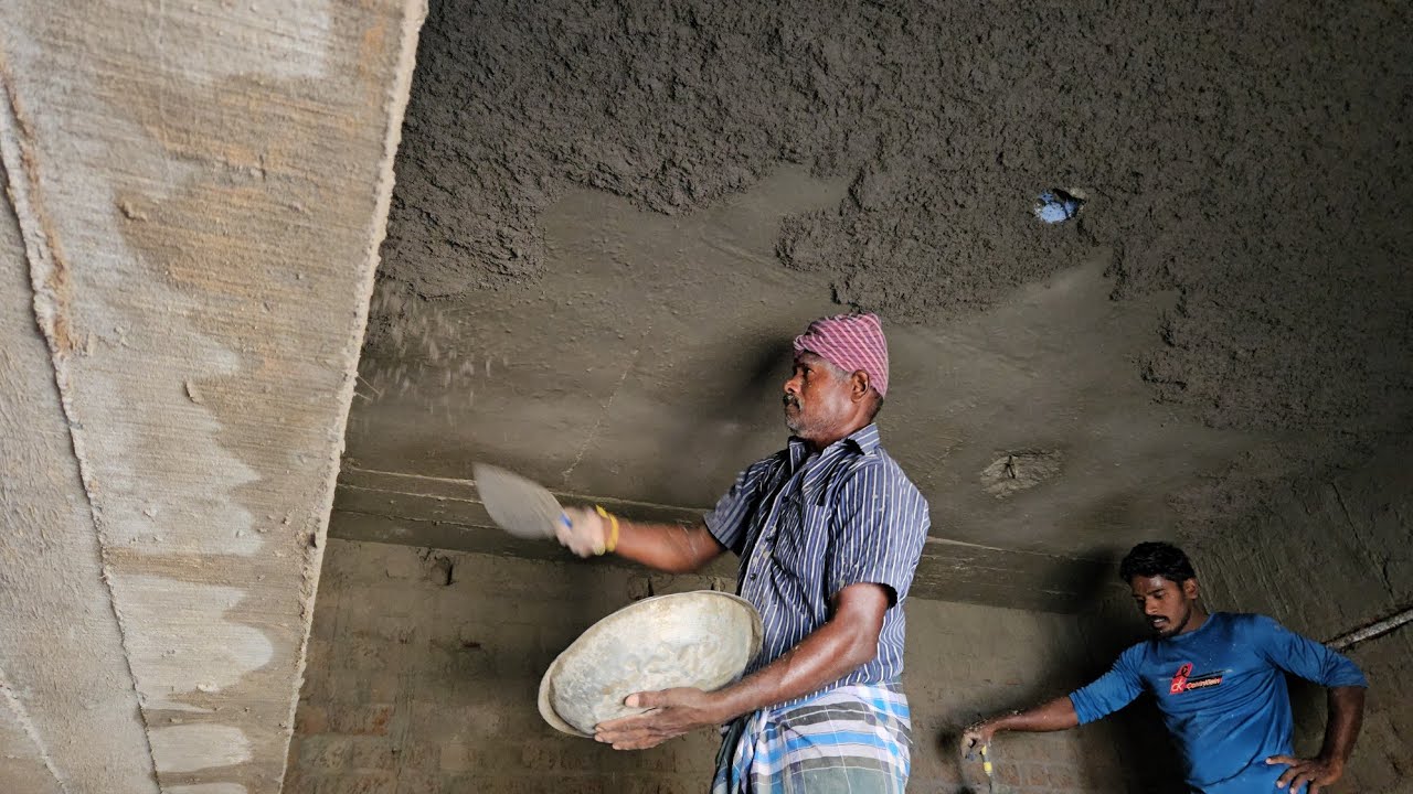 Plastering Techniques_Living Room Roof Ceiling Perfect Plastering With ...