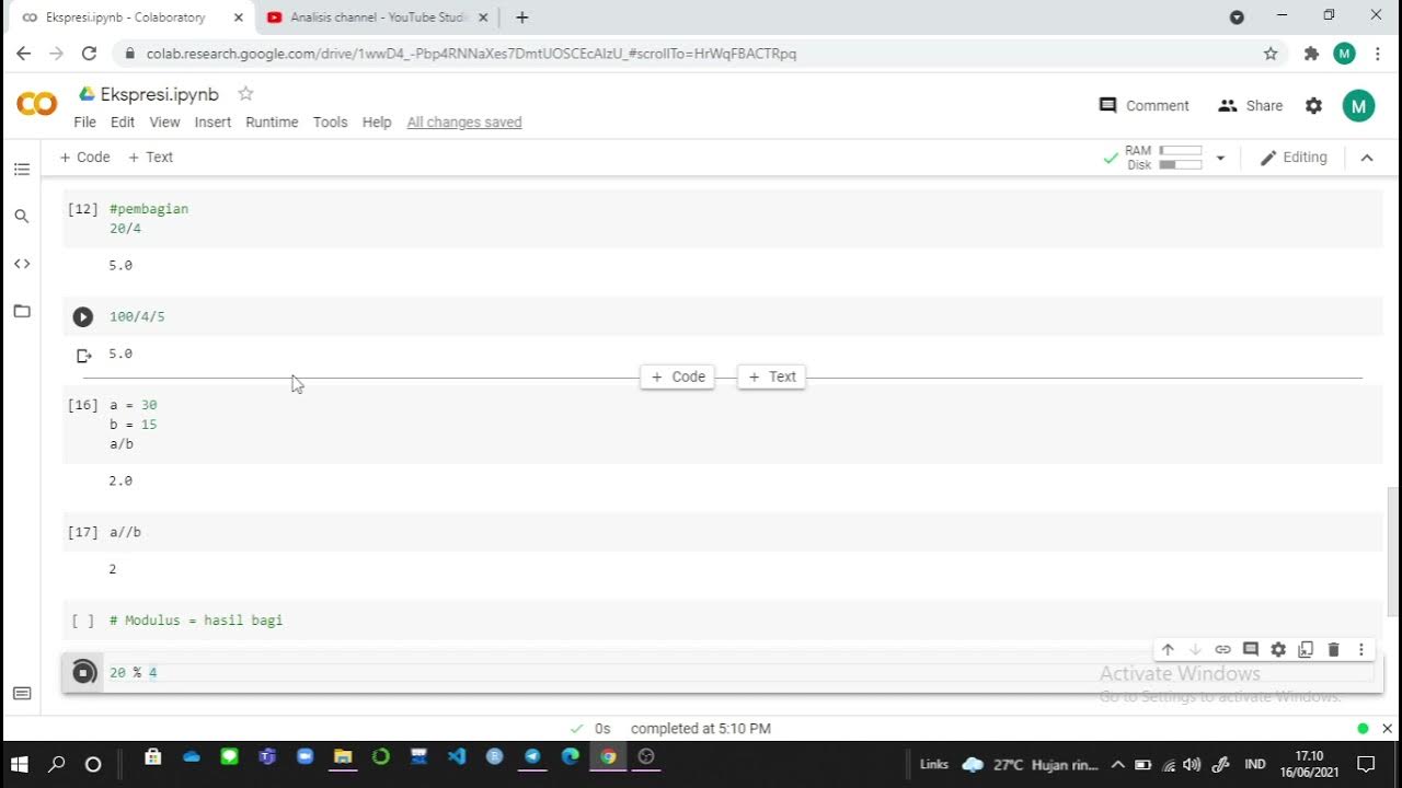 Ekspresi Operasi matematika pada python - YouTube