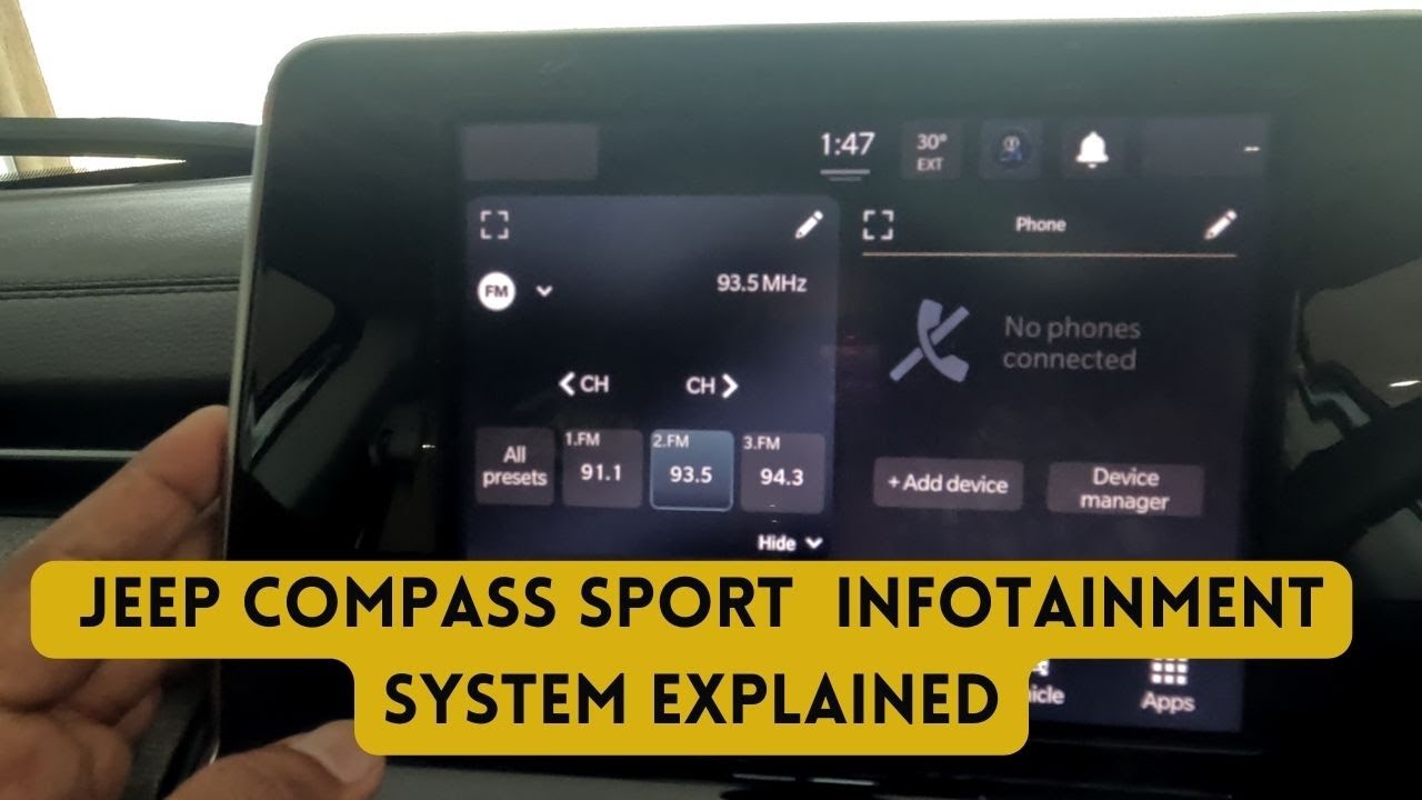 Jeep compass sport screen and infotainment system explained | entry ...