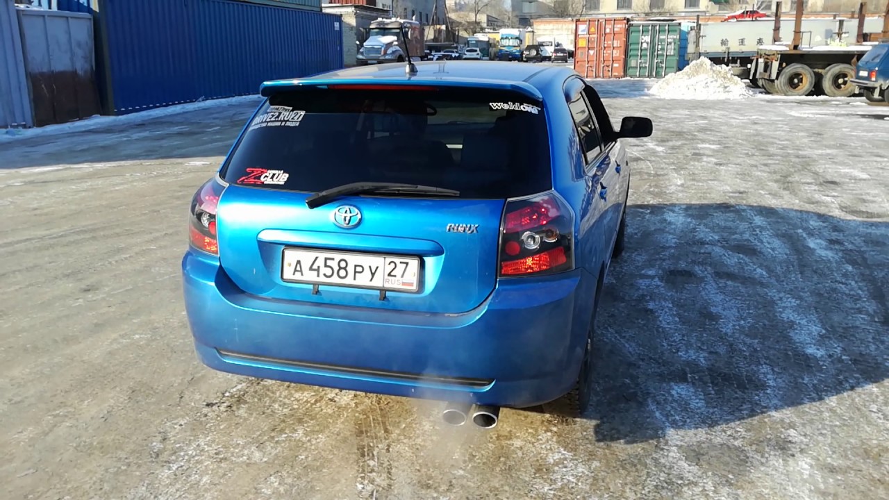 Toyota Runx axle-back muffler - YouTube