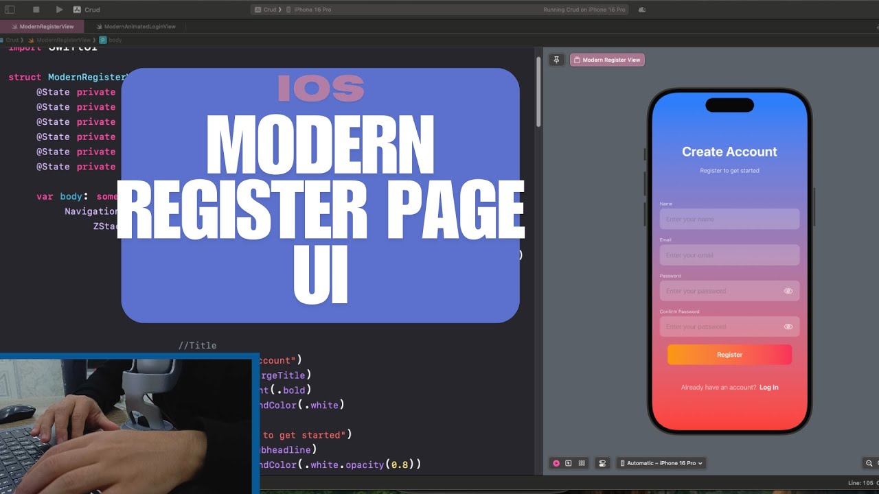 Coding IOS(IPhone) Modern Register UI Design - YouTube