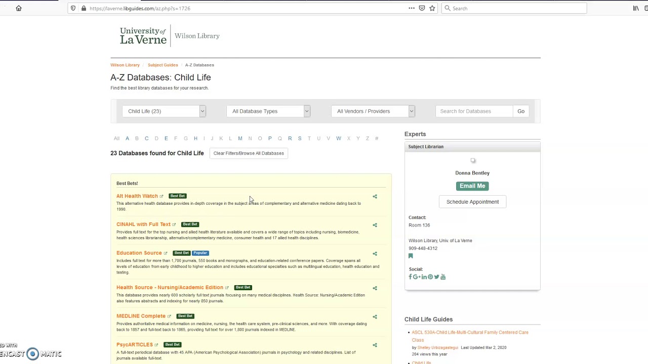 Databases by Subject - YouTube