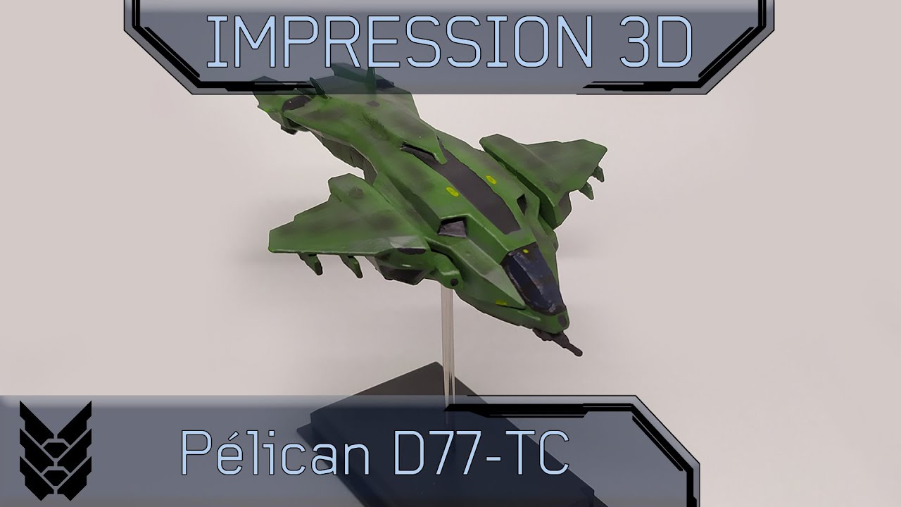 Pélican D77-TC de Halo Reach imprimé en 3D - YouTube