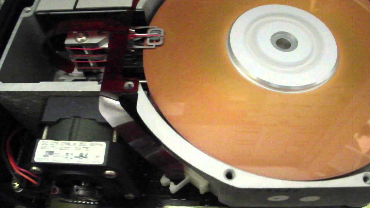 Seagate ST-412 spin up with cover removed - YouTube