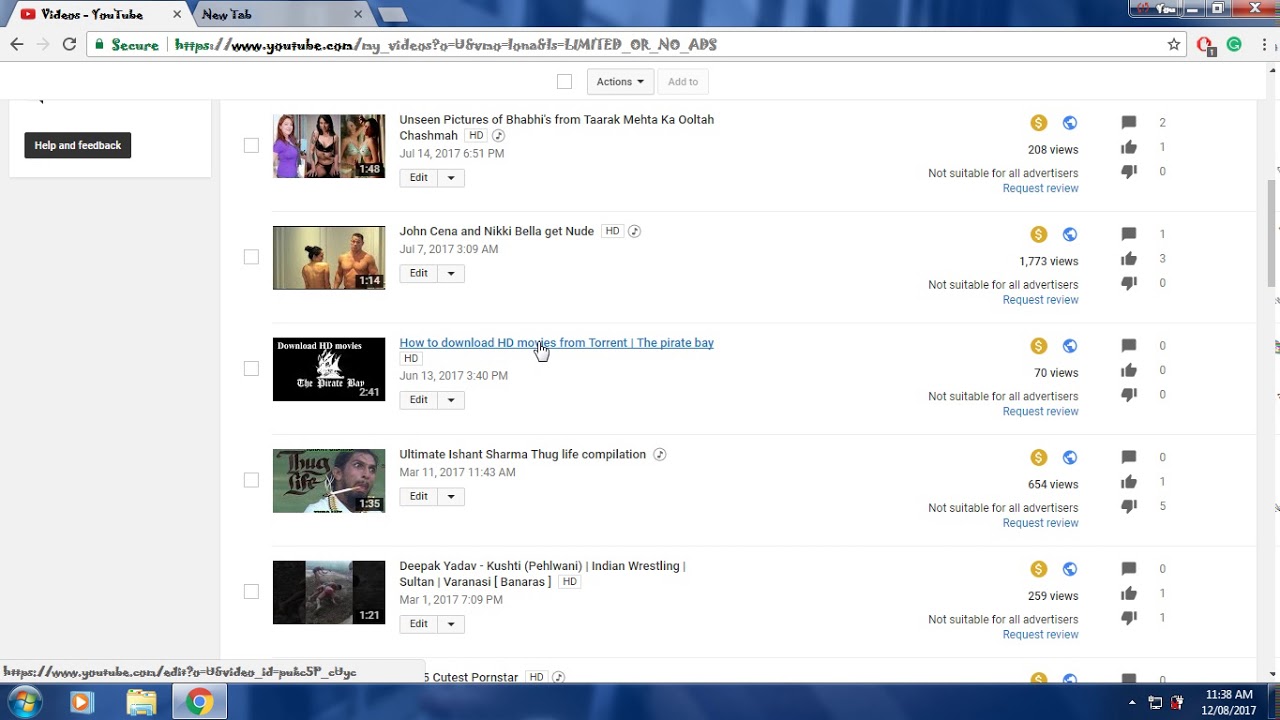 Limited or No Ads | Yellow Monetization | Request review for more ads ...