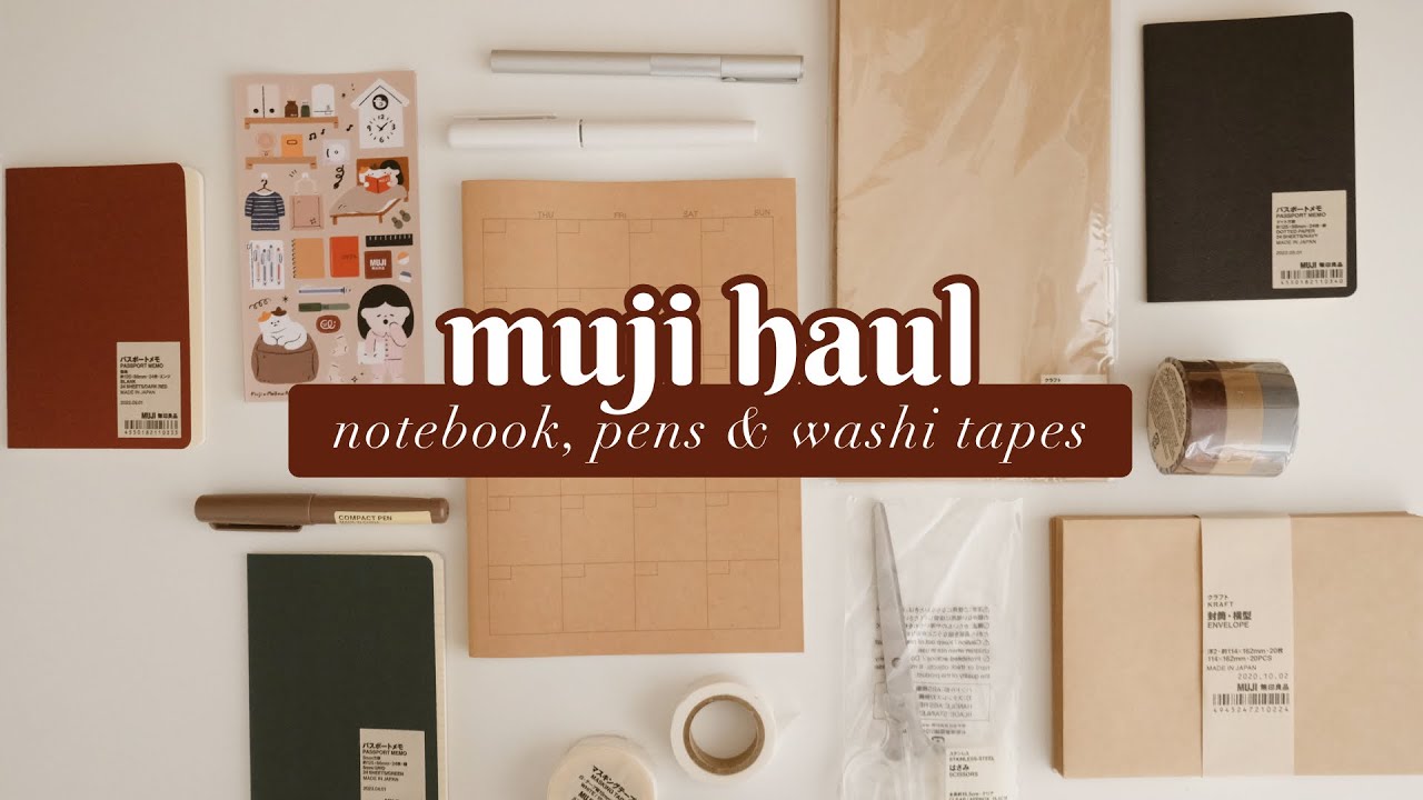 Muji stationery haul; notebooks, pen, washi tapes, tools and envelopes ...