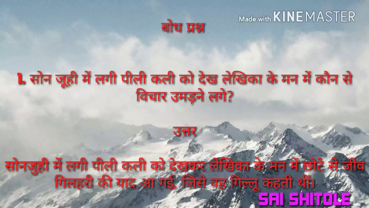 Gillu Hindi lesson ncert solutions || mahadevi Varma || - YouTube