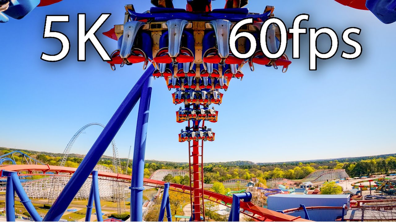 Superman Ultimate Flight back seat on-ride 5K POV @60fps Six Flags Over ...