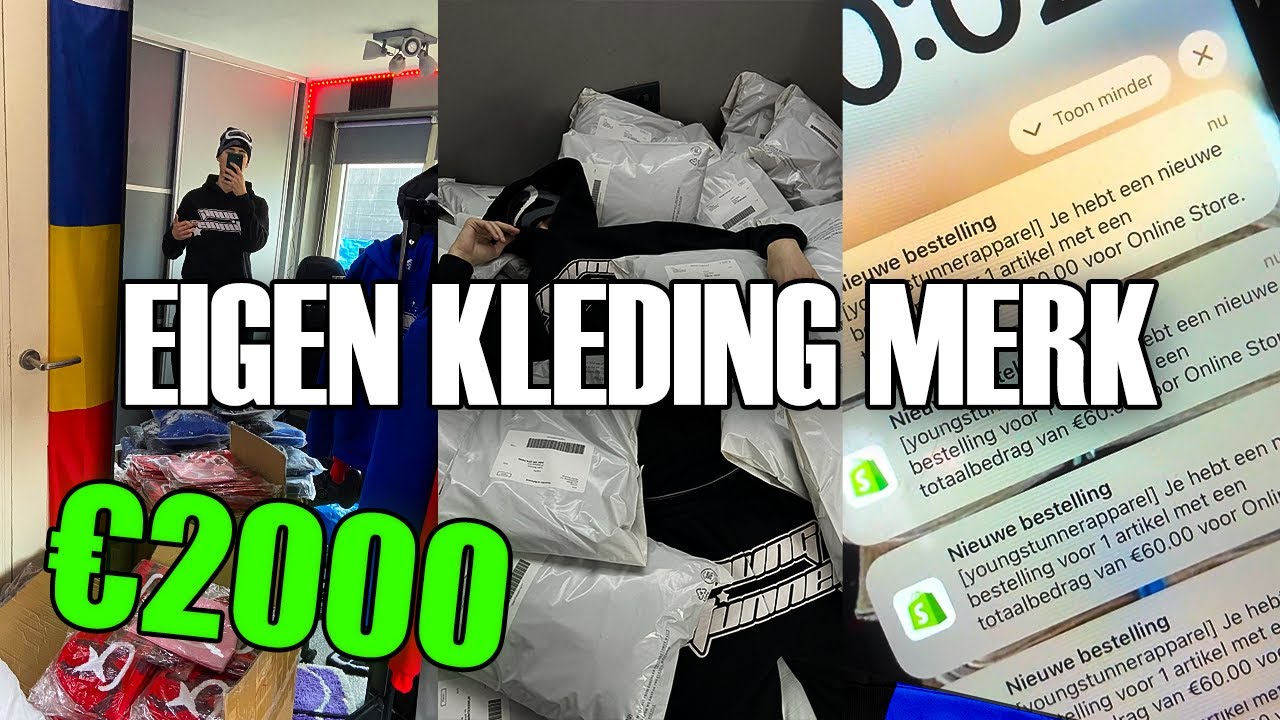 HOE IK €2000 HEB GEMAAKT IN 1 UUR! Eigen Kleding Merk Day in The Life ...