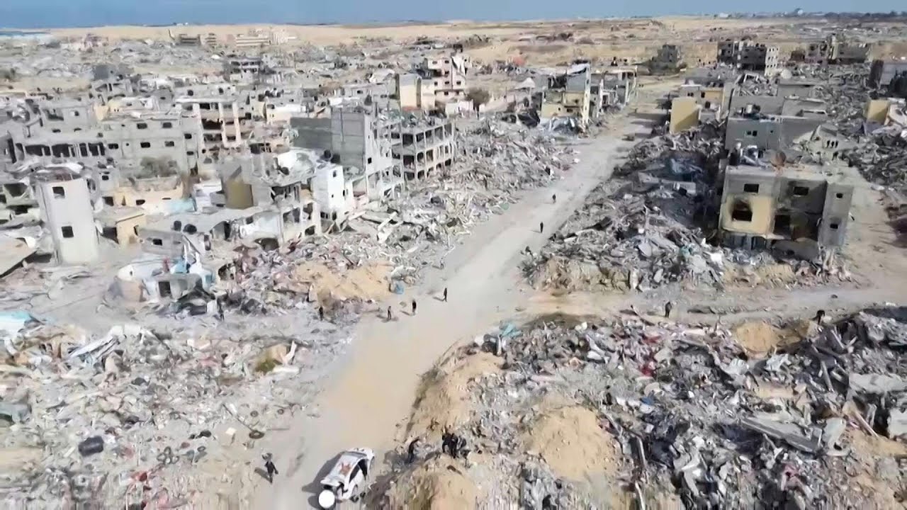Aerial shots of southern Gaza's Tel al-Sultan neighborhood | AFP - YouTube