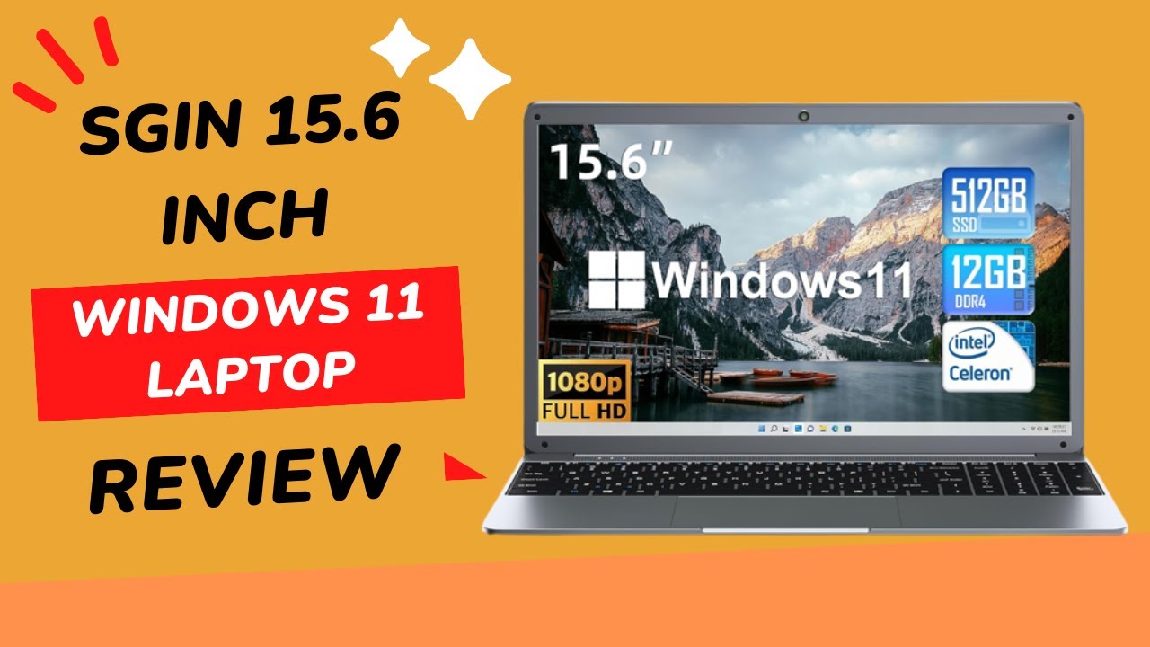 SGIN 15.6 Inch 12GB DDR4 512GB SSD Laptop Computer, Windows 11 Laptops ...
