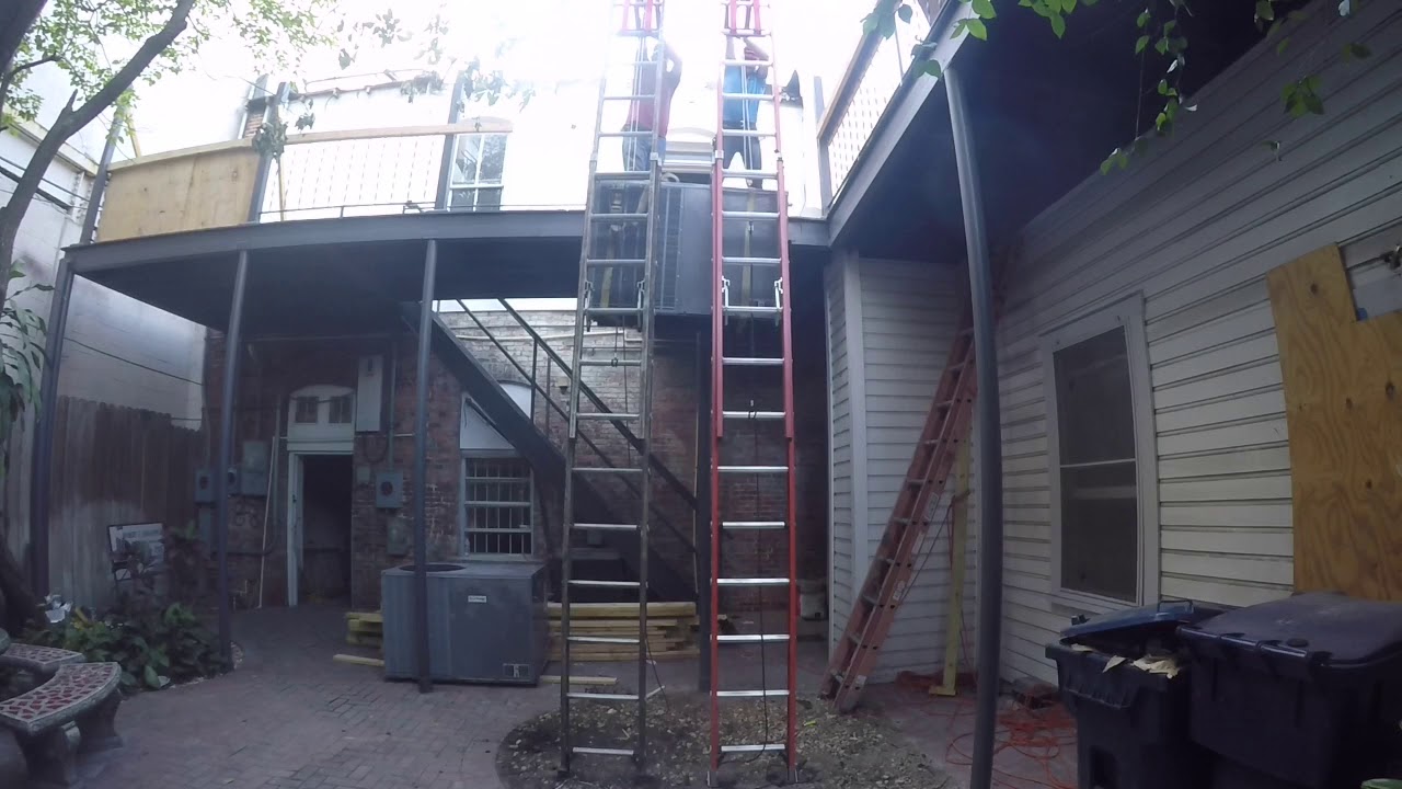 Package Unit Drop: Two EZ-AC Lift’s In Action - YouTube