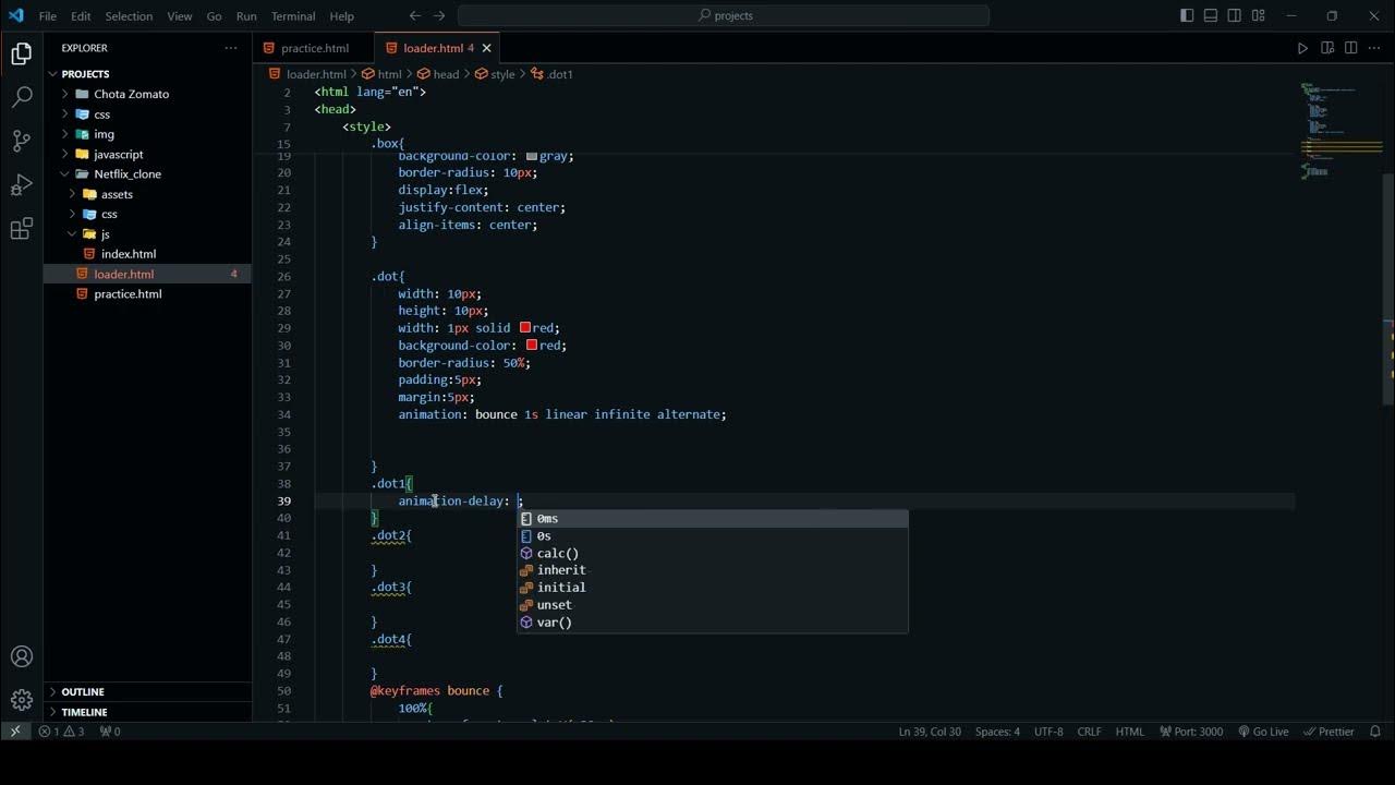 Dot loading animation using html and css - YouTube