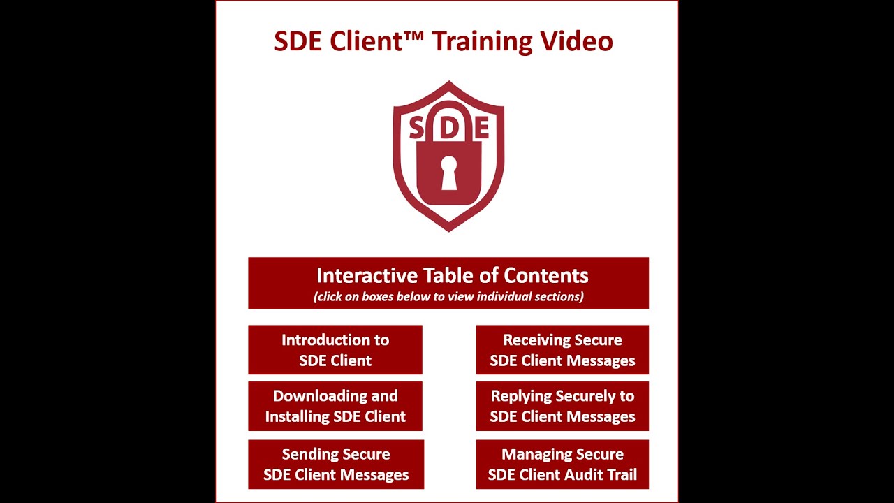SDE Client Training Video - YouTube