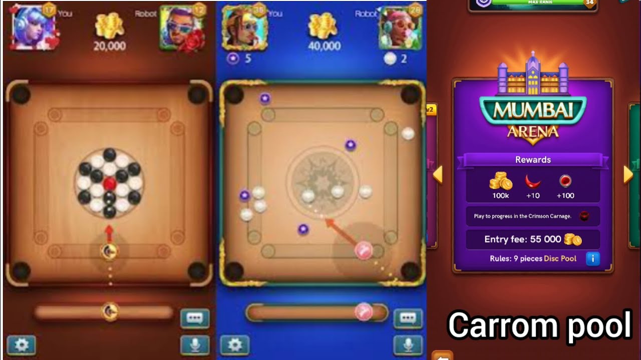 Carrom Pool Hack | Bitaim/Bitshot | Autoplay Carrom Mumbai arena vs ...