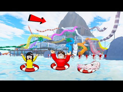 Yuta Mio Dan Baby Celine Buat Seluncuran Waterpark Di Gunung Berapi | ROBLOX