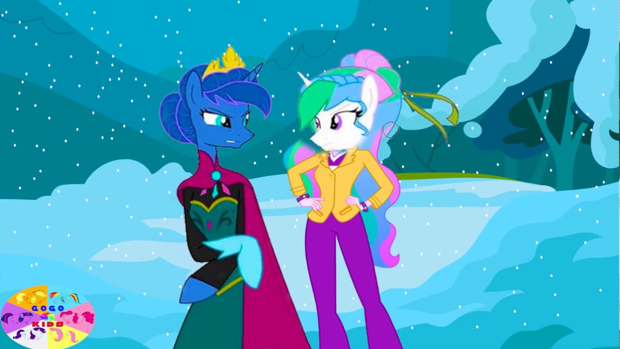 KID My Little Pony Equestria Girls Transform into Frozen Princess Luna ...