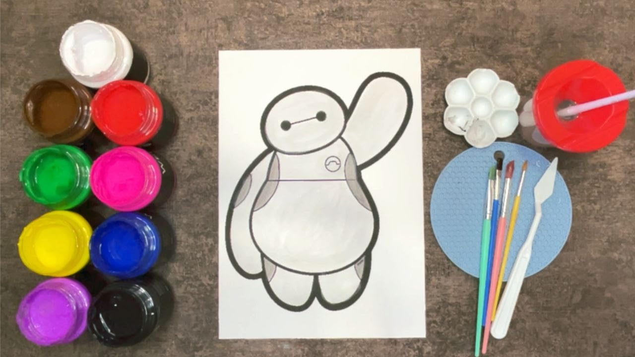 BAYMAX BIG HERO SIX / PAINTING , DRAWING AND COLORING - YouTube