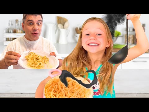 Nastya and friends as cooks