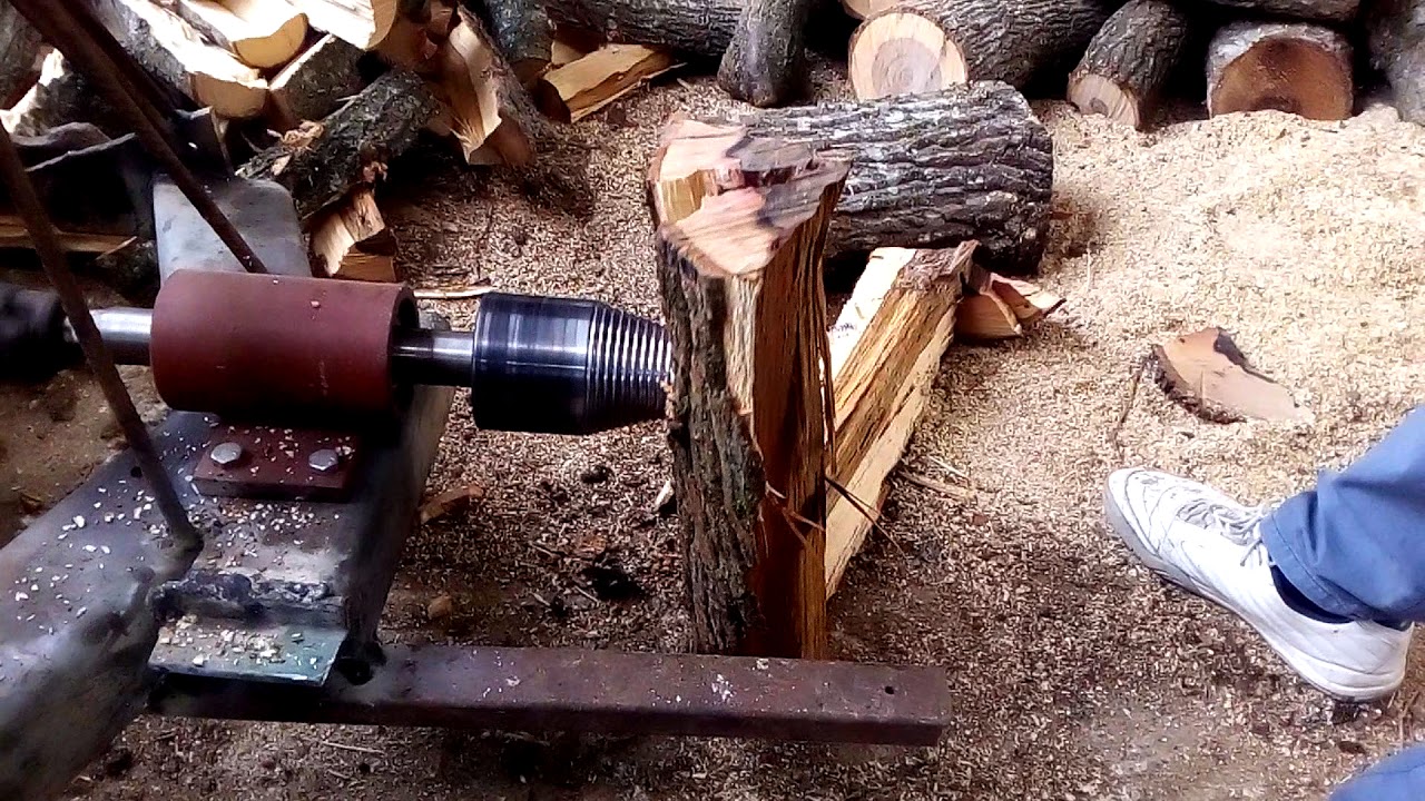 Spaccalegna a vite conica artigianale - YouTube