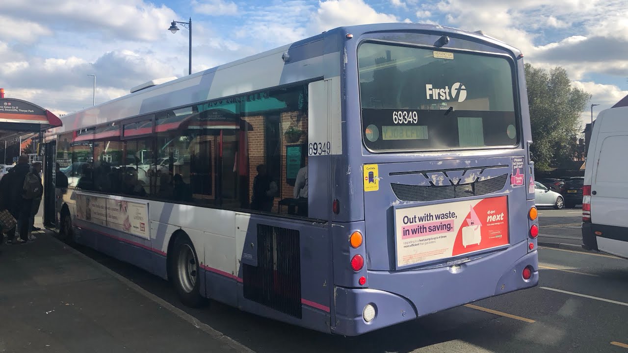 *beasty thrash* first Leeds Volvo B7RLE Wright eclipse urban 69349 YJ08 ...