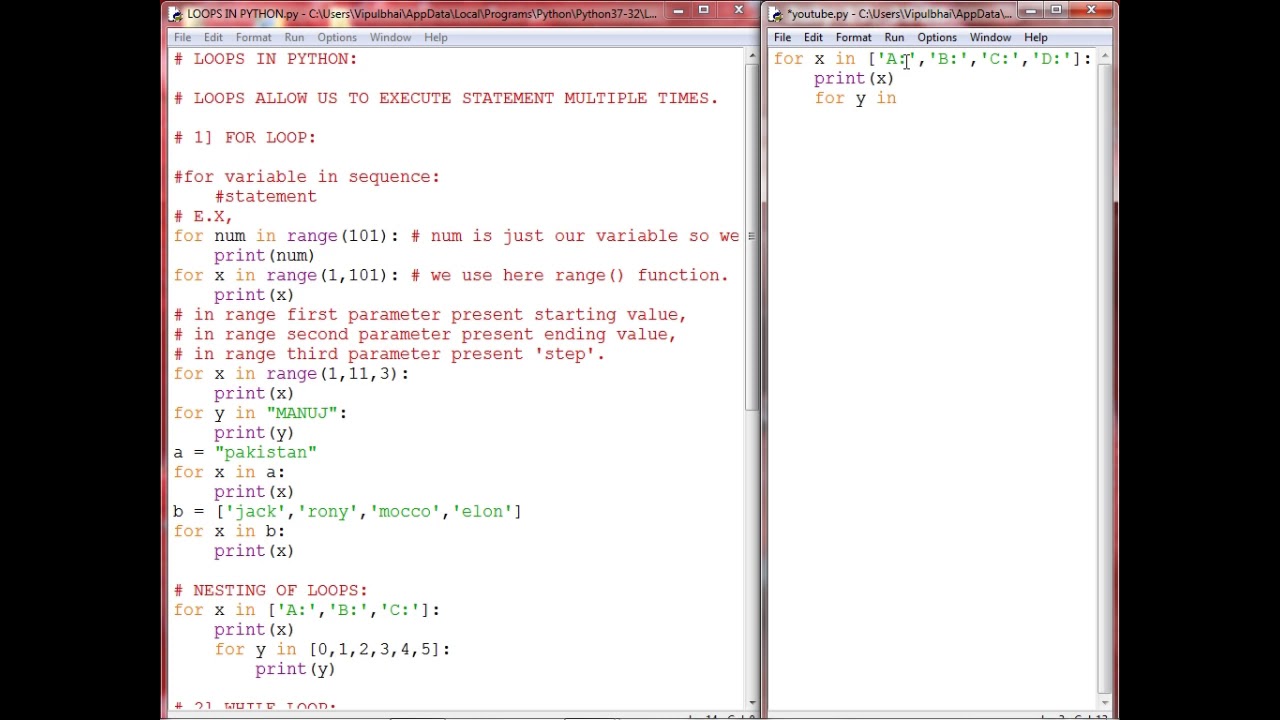 Loops In Python With Basic Information - Youtube