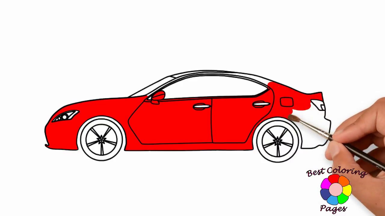 HOW TO DRAW A CAR Coloring Pages, Learn Colors for Kids with Colored ...