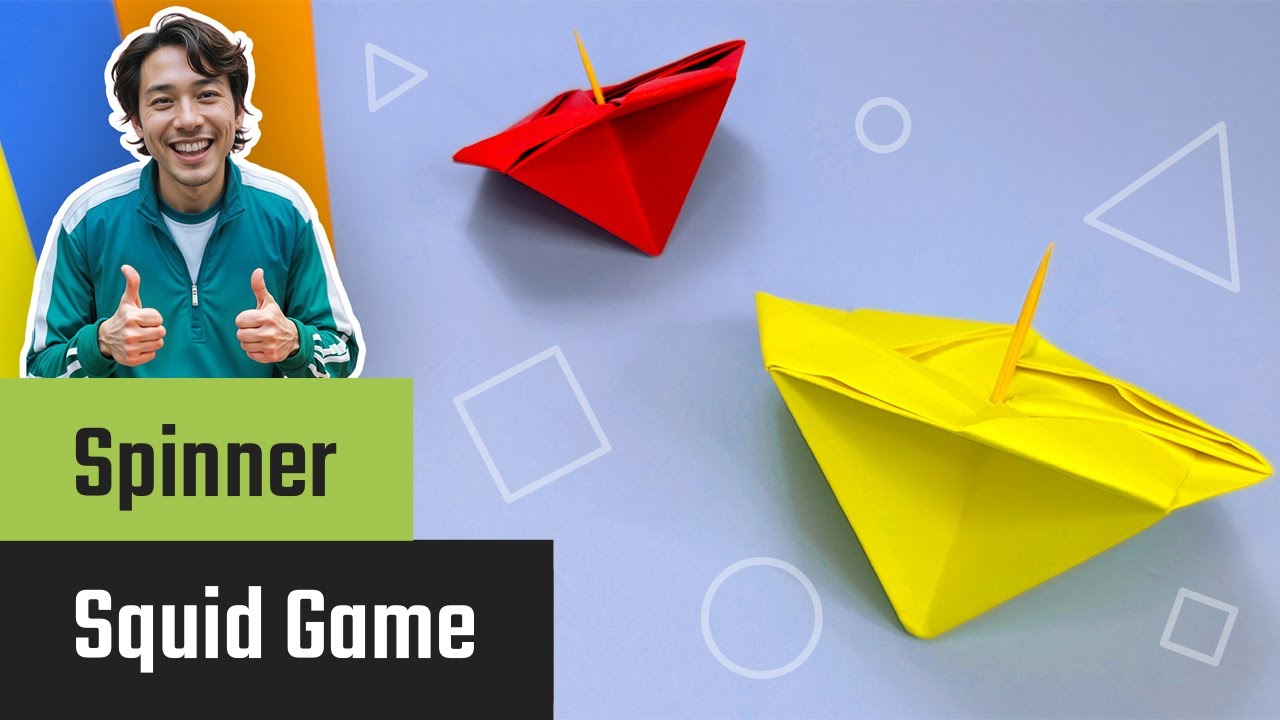 🦑 Squid Game Paper Spinner | How to Make an Origami Spinning Top - YouTube