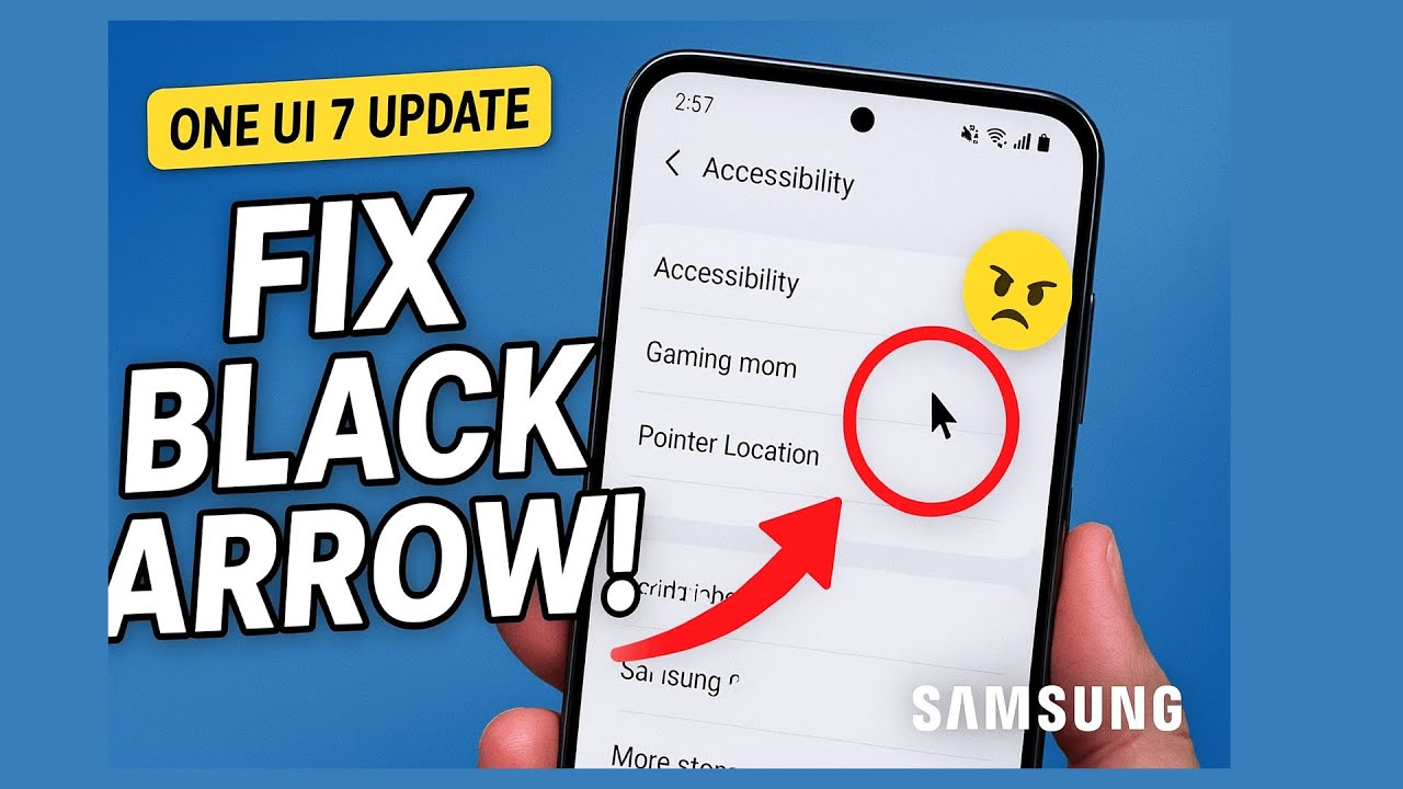Small Black Arrow or Cursor popping up on Samsung Phone screen after UI ...