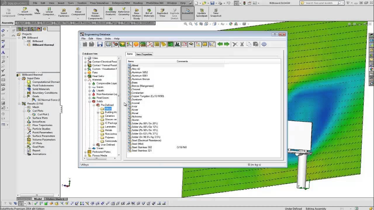 SOLIDWORKS Flow Simulation – Adding A User Defined Material - YouTube