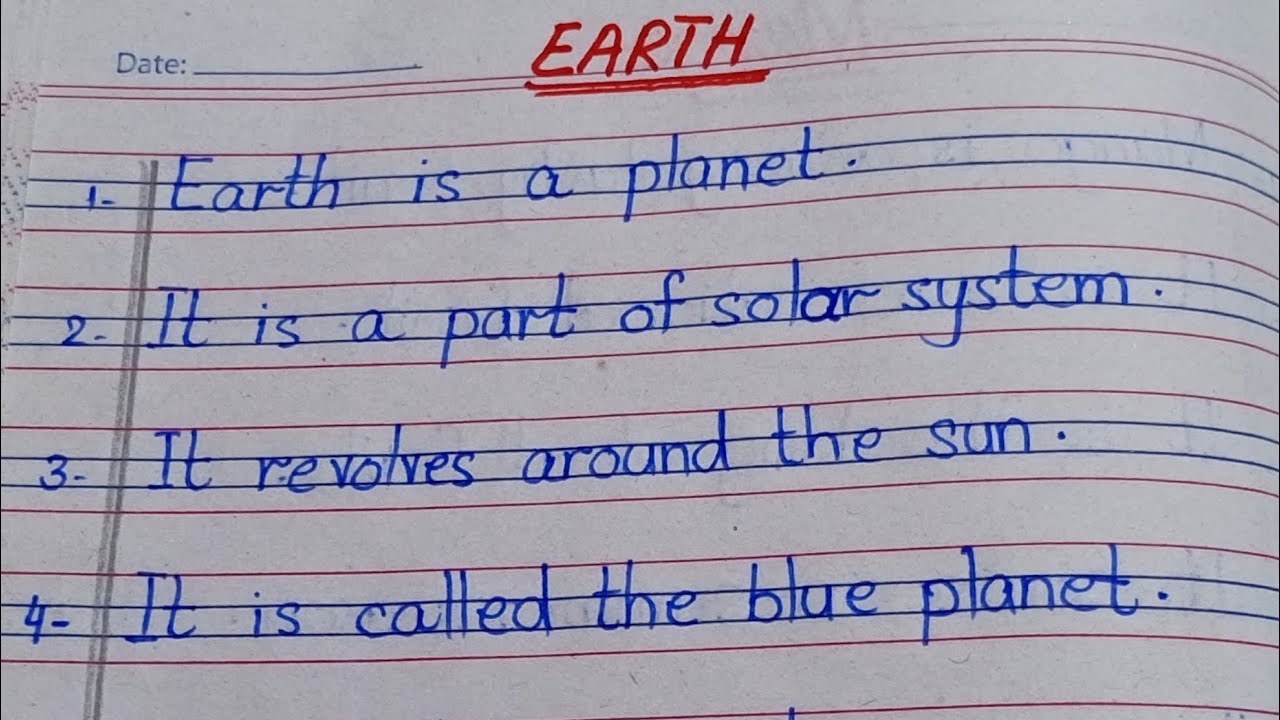 10 Lines Essay Writing about on Earth in English/short essay writing in ...