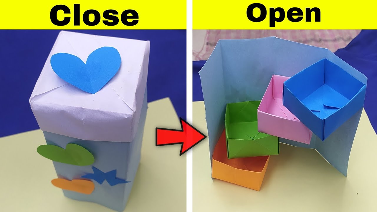DIY Secret Stepper Box | Origami Peaper Craft | Gift Idea | Secret Box ...