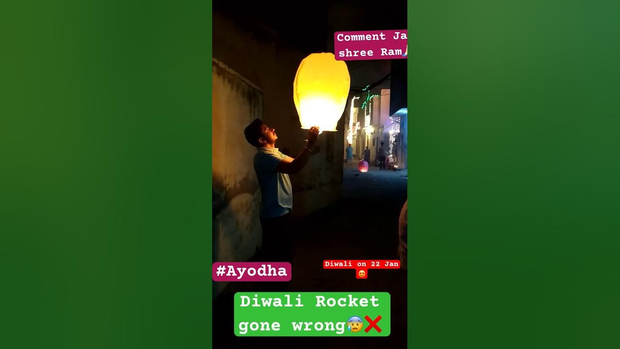 Diwali Rocket gone wrong #ayodharammandir #trending #diwali #jaishreeram #meregharramaayehain ...
