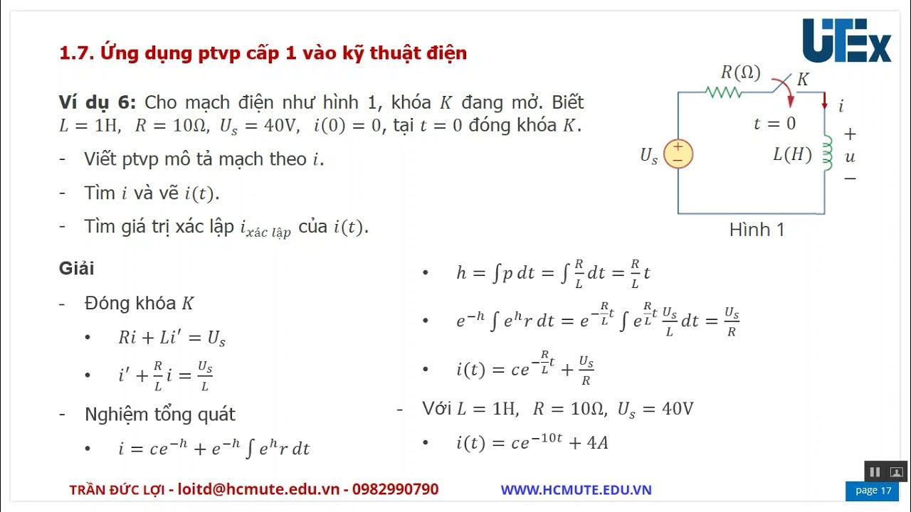 PHƯƠNG TRÌNH VI PHÂN TUYẾN TÍNH_PTVP PHI TUYẾN_ỨNG DỤNG PTVP CẤP 1 GIẢI MẠCH ĐIỆN - YouTube