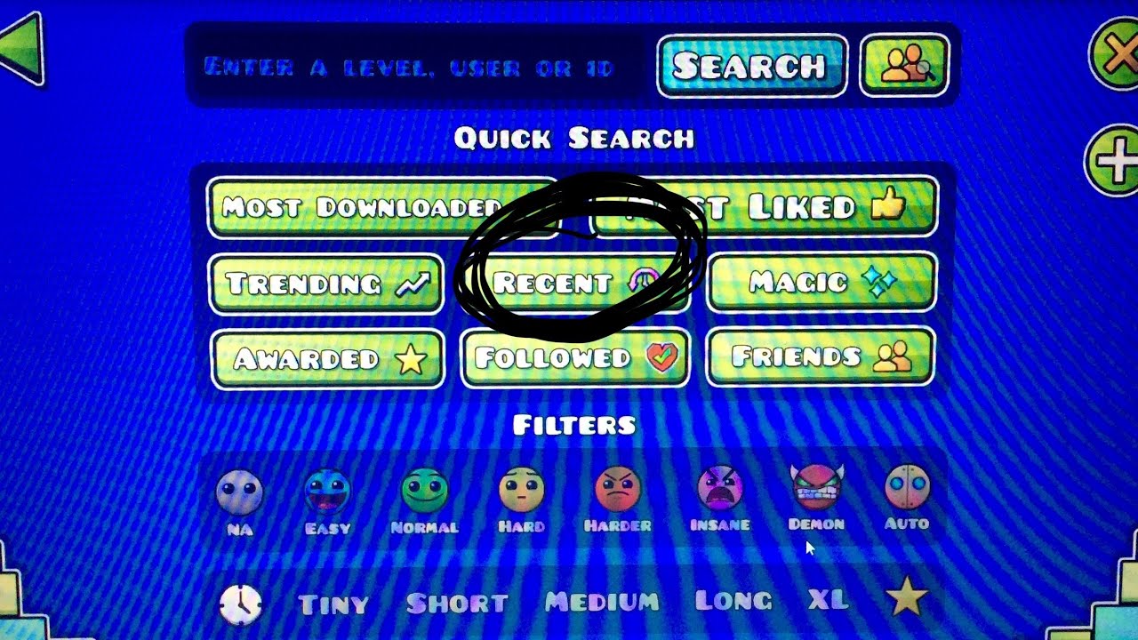 PLAYING GEOMETRY DASH RECENT TAB! - YouTube