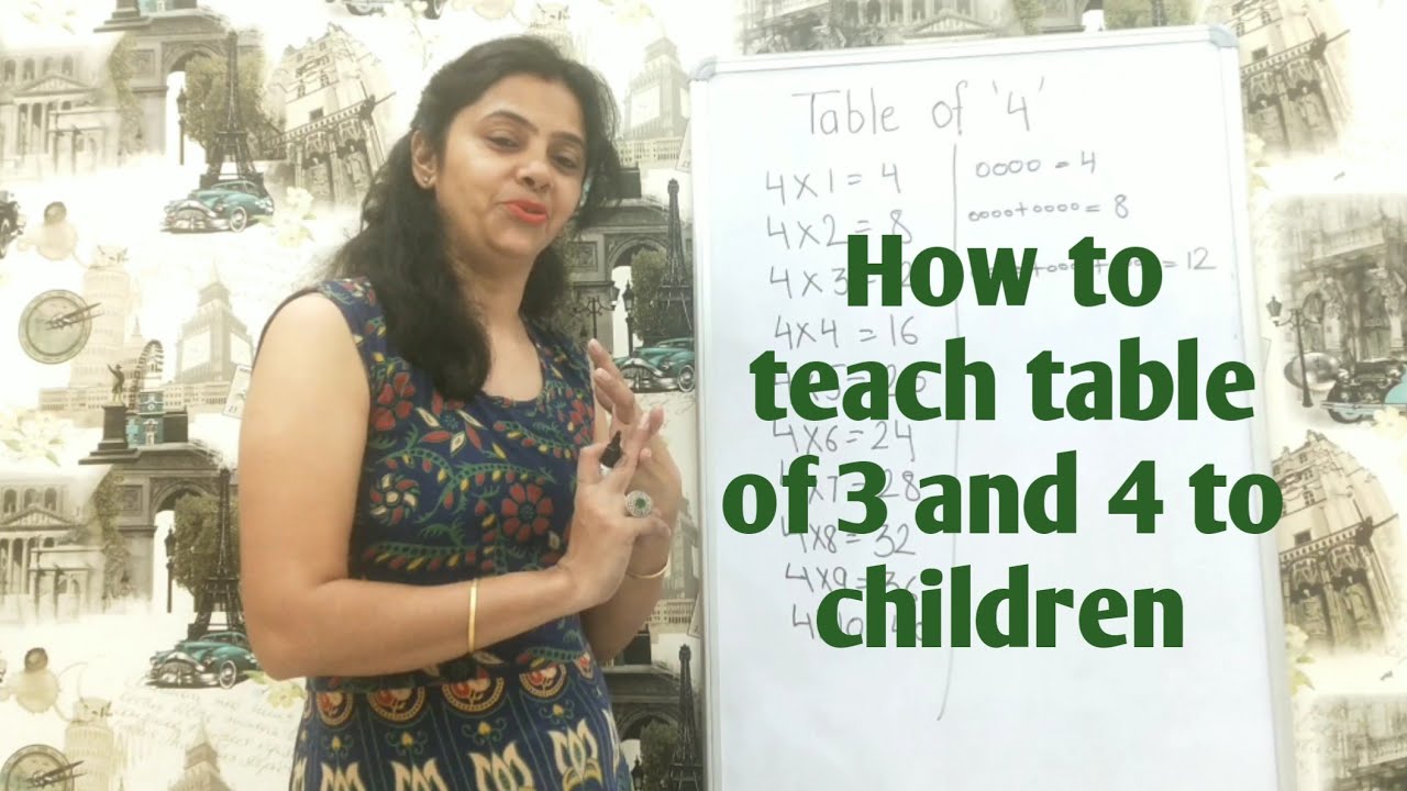 How to teach table of 3 and 4 to children || Class 1 - YouTube