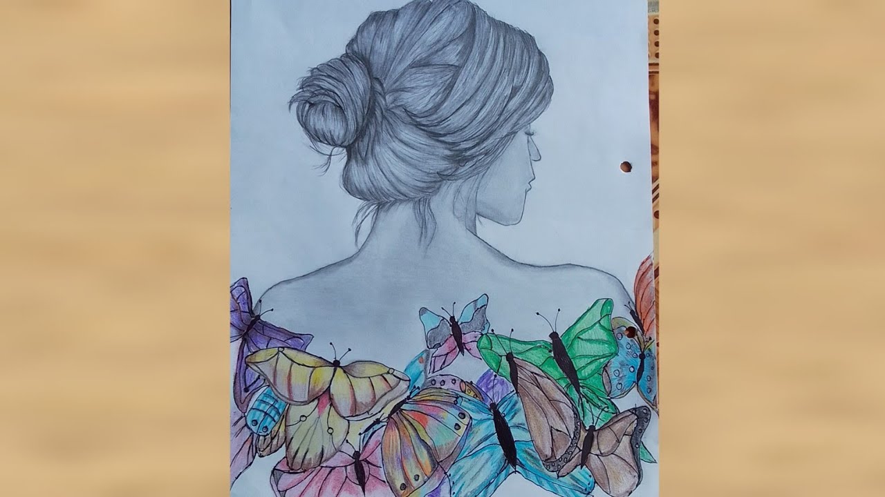 girl pencil drawing||beautiful girl art drawing||how to draw a girl ...