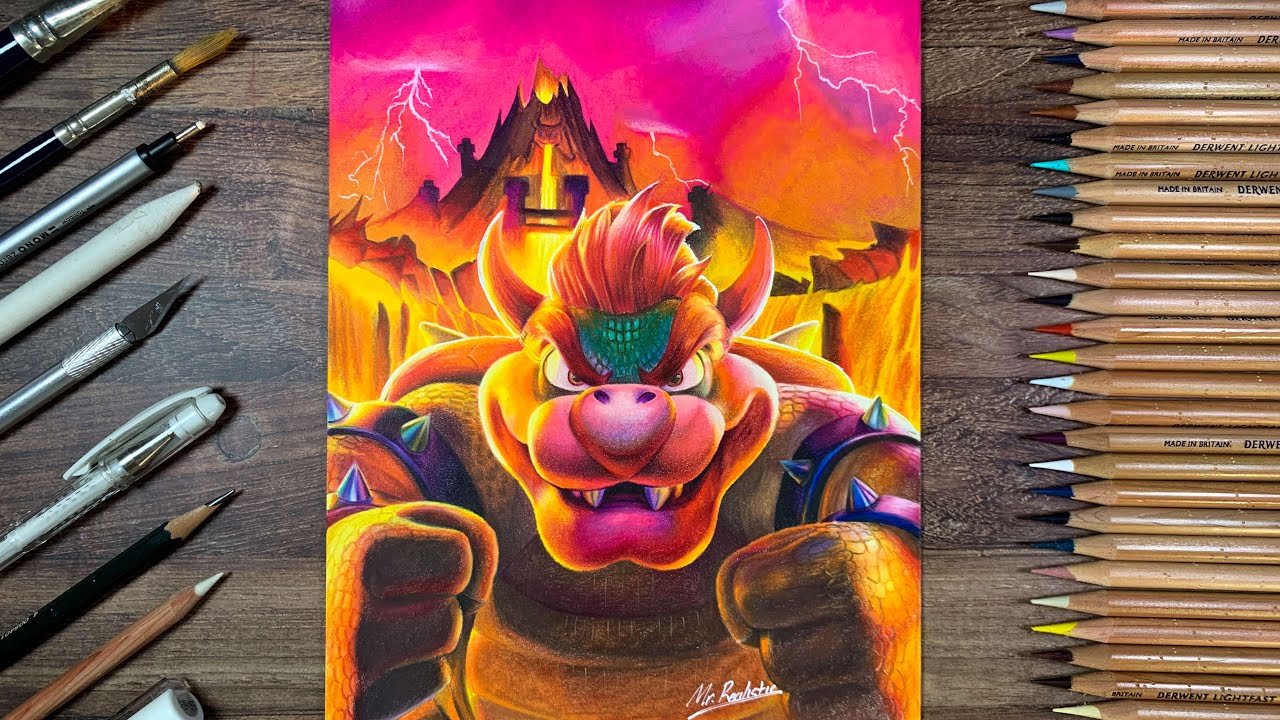 Drawing Bowser: the Super Mario Bros Movie | Mr. Realistic - YouTube