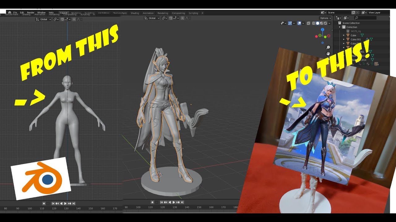 How to transform Base Mesh to a Character Miya Mobile Legends for 3d ...