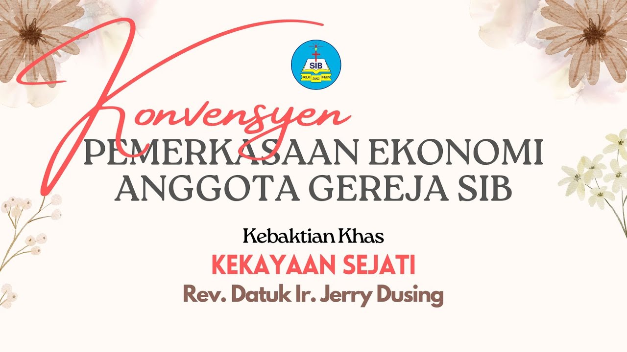 Kebaktian Khas: KEKAYAAN SEJATI - Rev. Datuk Ir. Jerry Dusing - YouTube