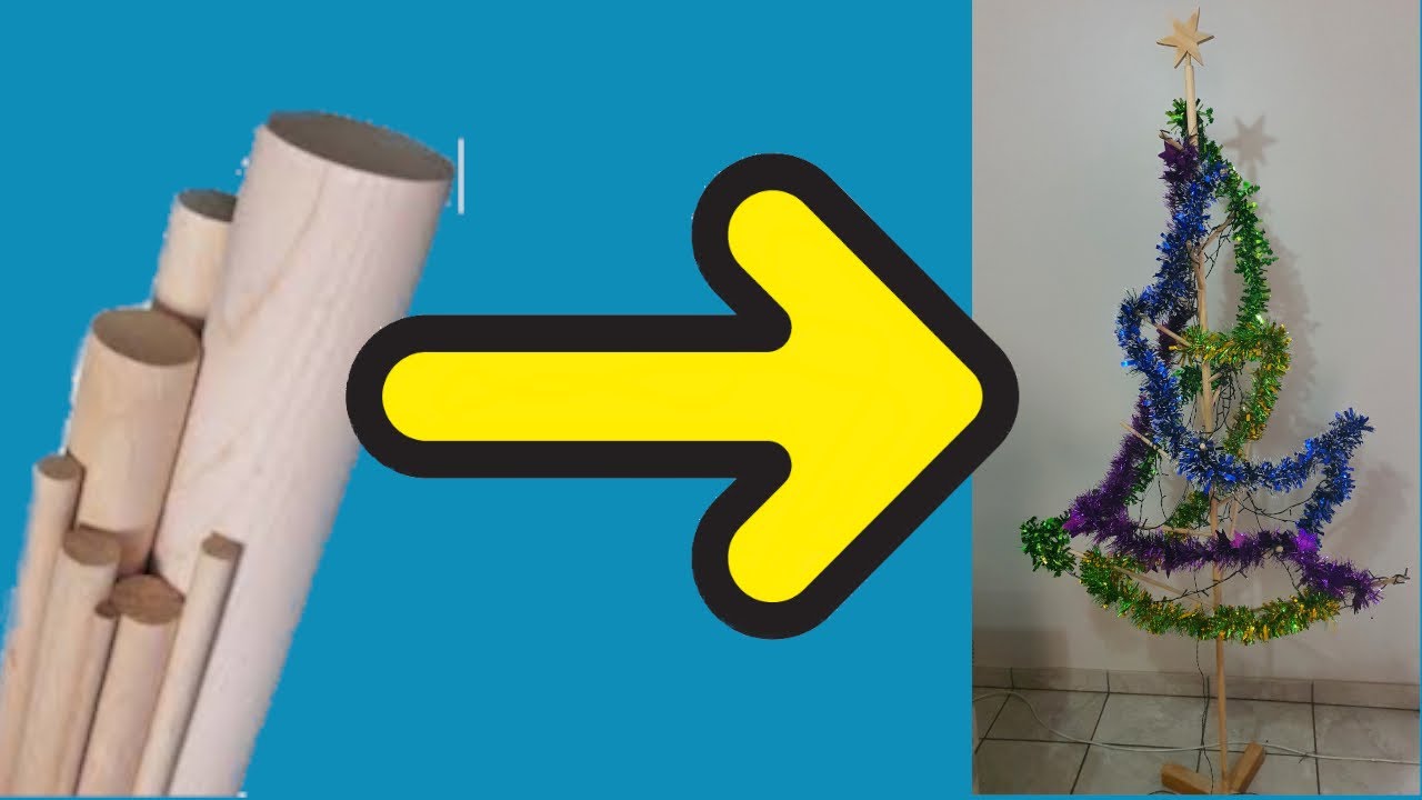 An Extremely Simple DIY Dowel Christmas Tree! - YouTube