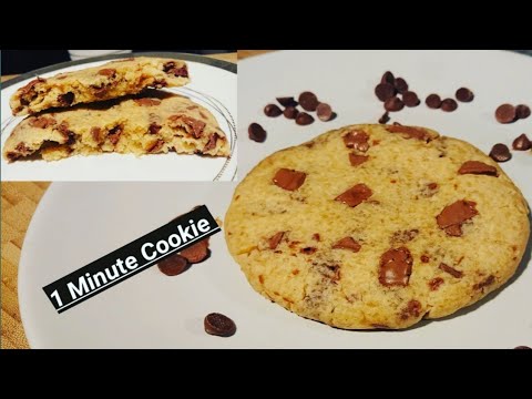 1 Minute Microwave Chocolate Chip Cookie | Instant Cookies Recipe ...