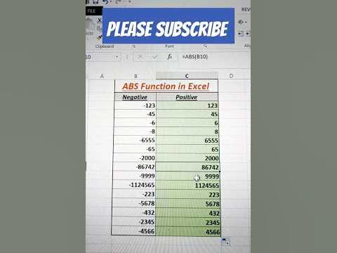 excel abs function | excel tutoring - YouTube