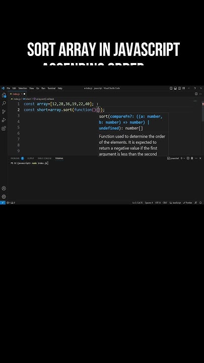 Sort Array in JavaScript Ascending Order #shortvideo #shorts #short # ... Sort Array in JavaScript Ascending Order #shortvideo #shorts #short # ...
