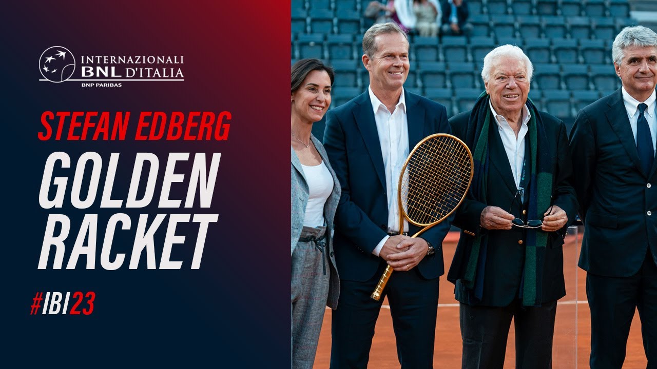 Stefan Edberg receives Golden Racket #IBI23 - YouTube