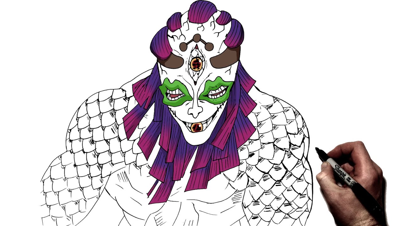 How To Draw Gyokko (Upper Moon 5) | Step By Step | Demon Slayer - YouTube