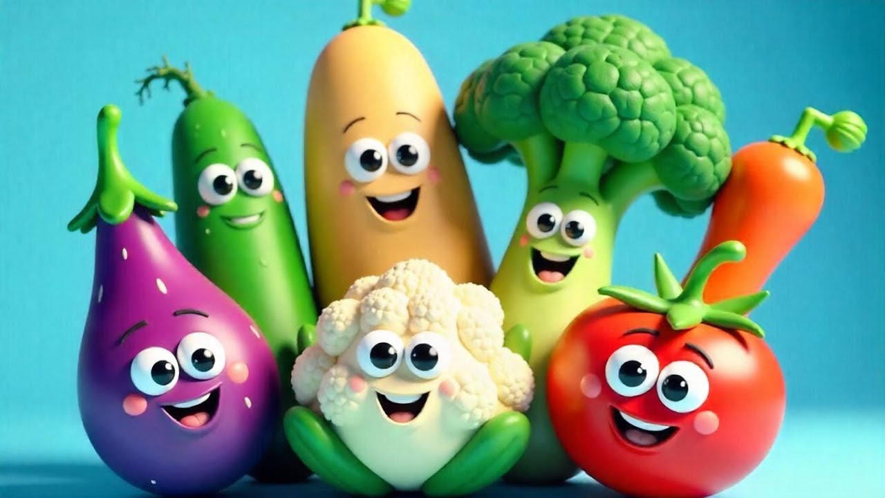 Ten Little Vegetables - Learn Vegetables with Nursery Rhyme 10 - YouTube